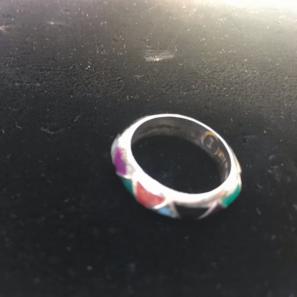 Jewelry | Zuni Sterling Silver Multicolor Inlay Ring | Poshmark